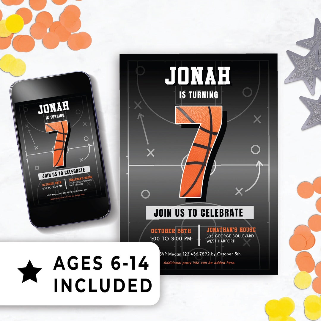 Editable 7th Birthday Party Invite Boy Digital Download, Party Idea for ...