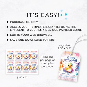 Editable Cruise Ship Duck Tags, Printable Tags for Cruising Ducks, DIY ...