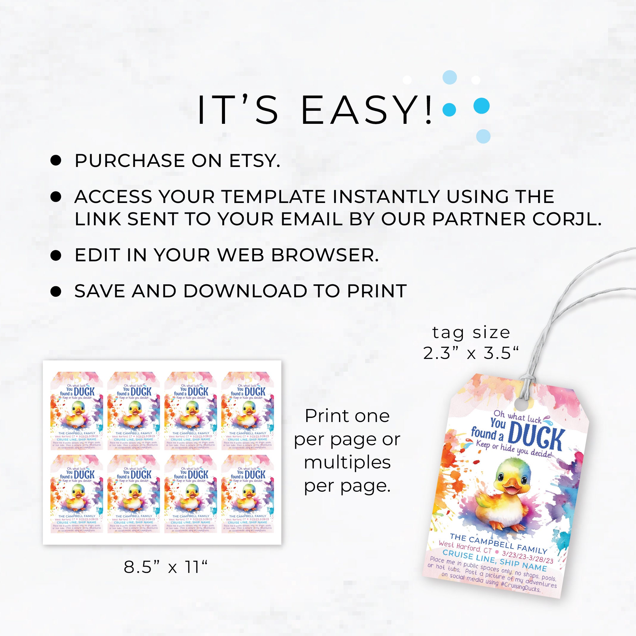 Editable Cruise Ship Duck Tags Printable Tags for Cruising - Etsy Canada