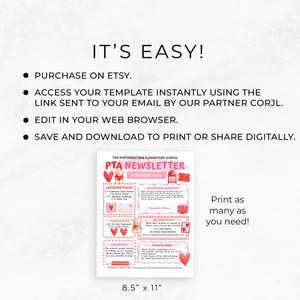 Editable PTO PTA February Newsletter Template, December, Valentine's ...