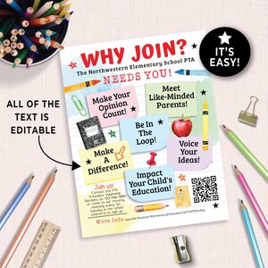 Editable Why Join the PTA Flyer, Reasons to Join the PTO Flyer, Pta ...
