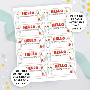 What's Your Bowling Name Party Game With Nametags, Bowling Birthday or ...
