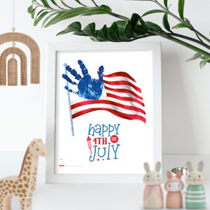 Printable 4th of July Handprint Art Craft, Independence Day Baby ...
