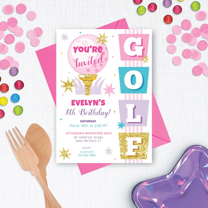 Editable Golf Party Invitation Template Mini Golf Birthday - Etsy