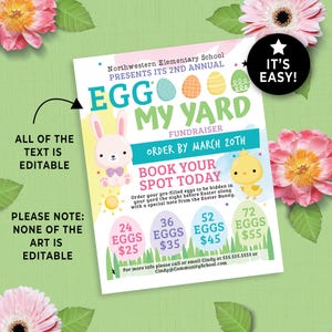 Editable Egg My Yard Flyer, Easter Egg My Yard Printable Fundraiser ...