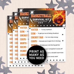 Basketball Survival Kit Tag Printable, Survival Kit Basketball Bag Tag ...