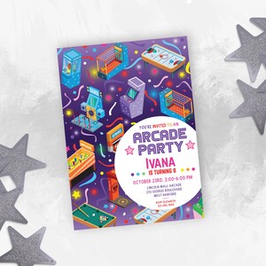 Editable Arcade Birthday Invitation Download, Girl Arcade Birthday ...