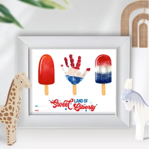 Printable 4th of July Handprint Art Craft, Independence Day Baby ...