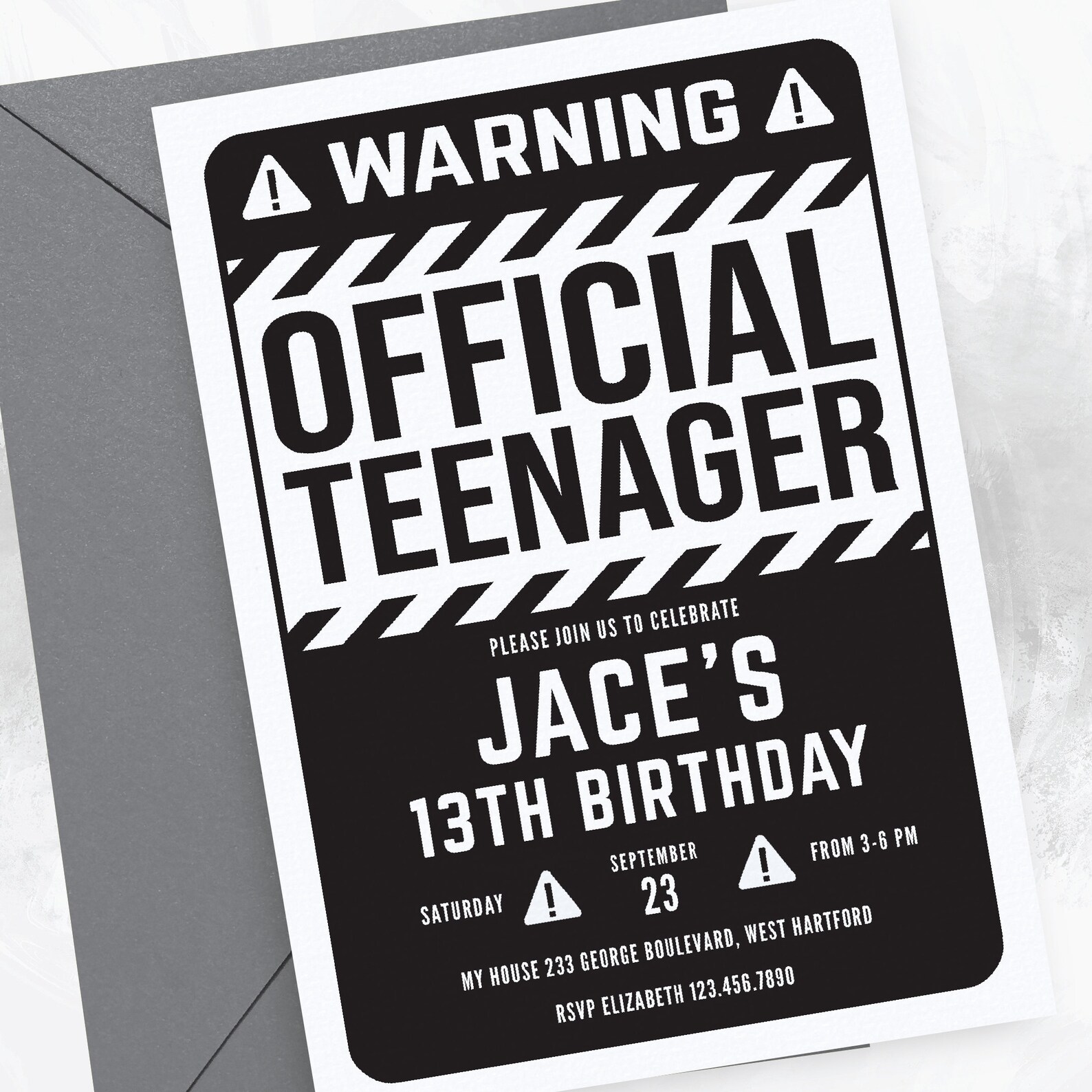 Editable Digital Birthday Invitation for 13th Birthday Boy, Party Idea ...