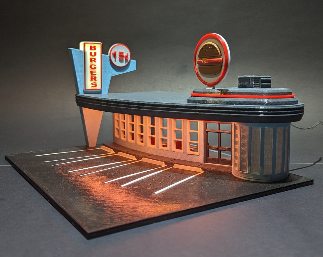 Retro Burger Diner Diorama Hotwheels Display - Etsy