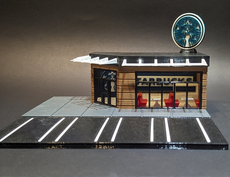 3D Printed Star Bucks Coffee Shop Diorama 1/64 - Etsy