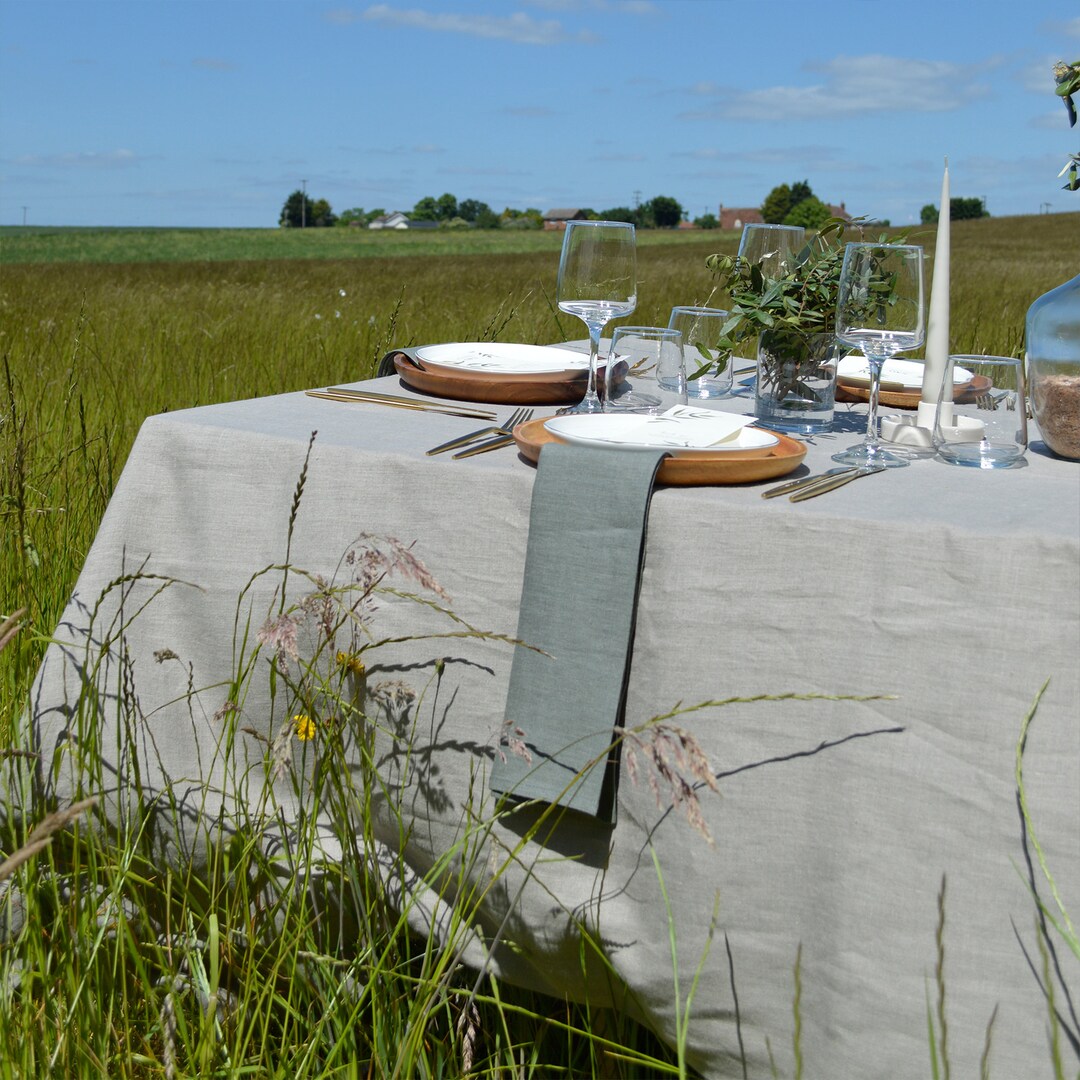 Natural Sustainable Linen Tablecloths Pure Soft-wash Table Linen ...