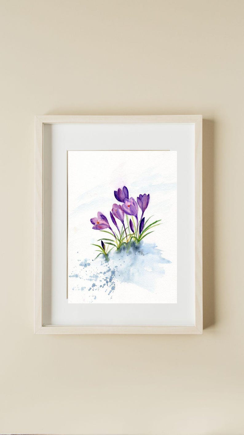 Crocus Serenade- Original Watercolor Painting - Etsy