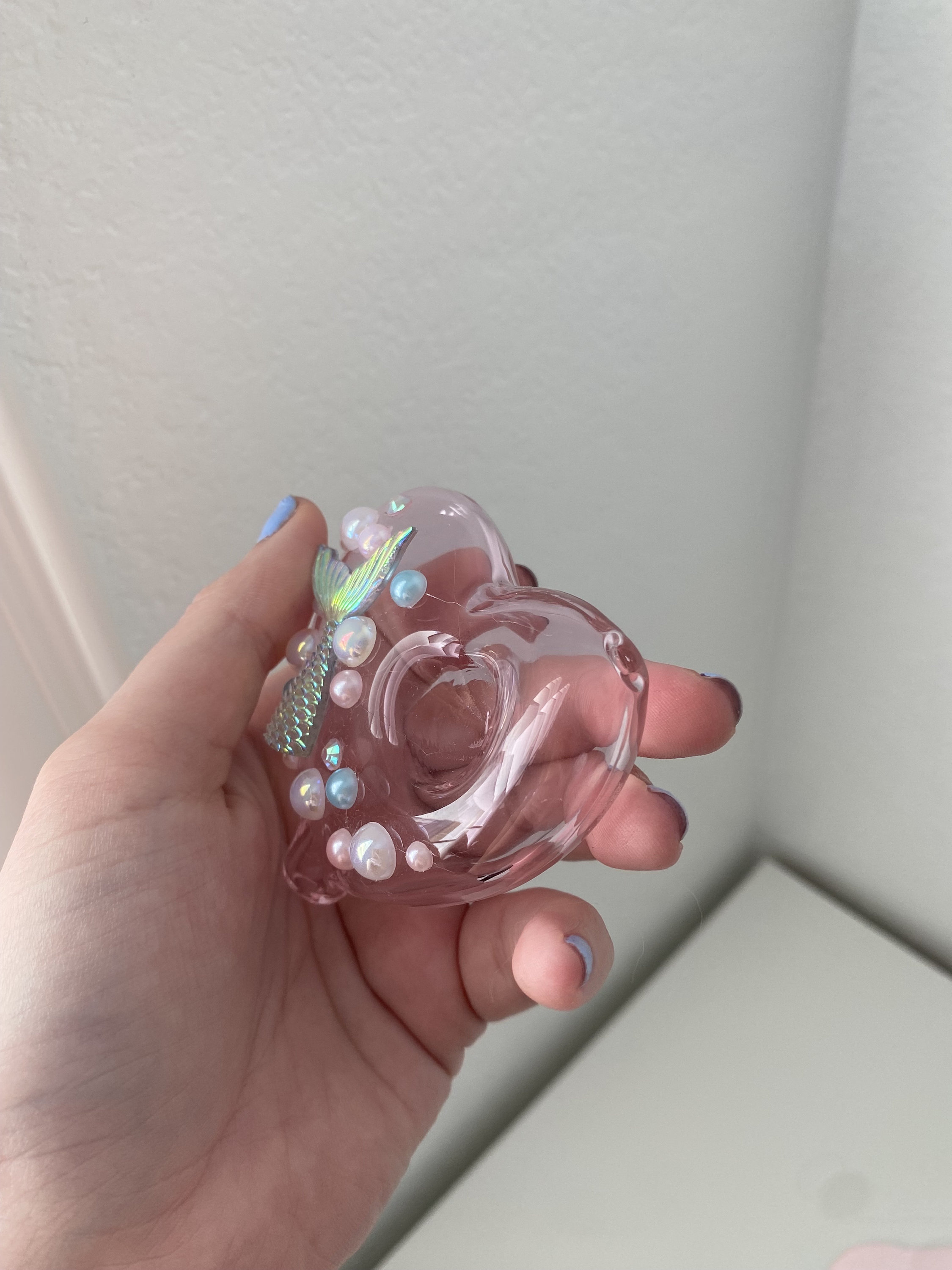 Mermaid Inspired Pink Heart Shaped Coquette Valentines Iridescent Bowl ...