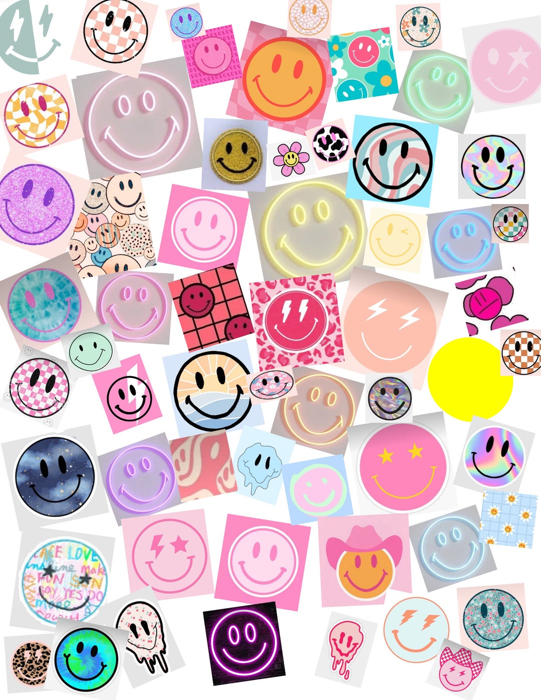 Smiley Face Collage Digital Print - Etsy