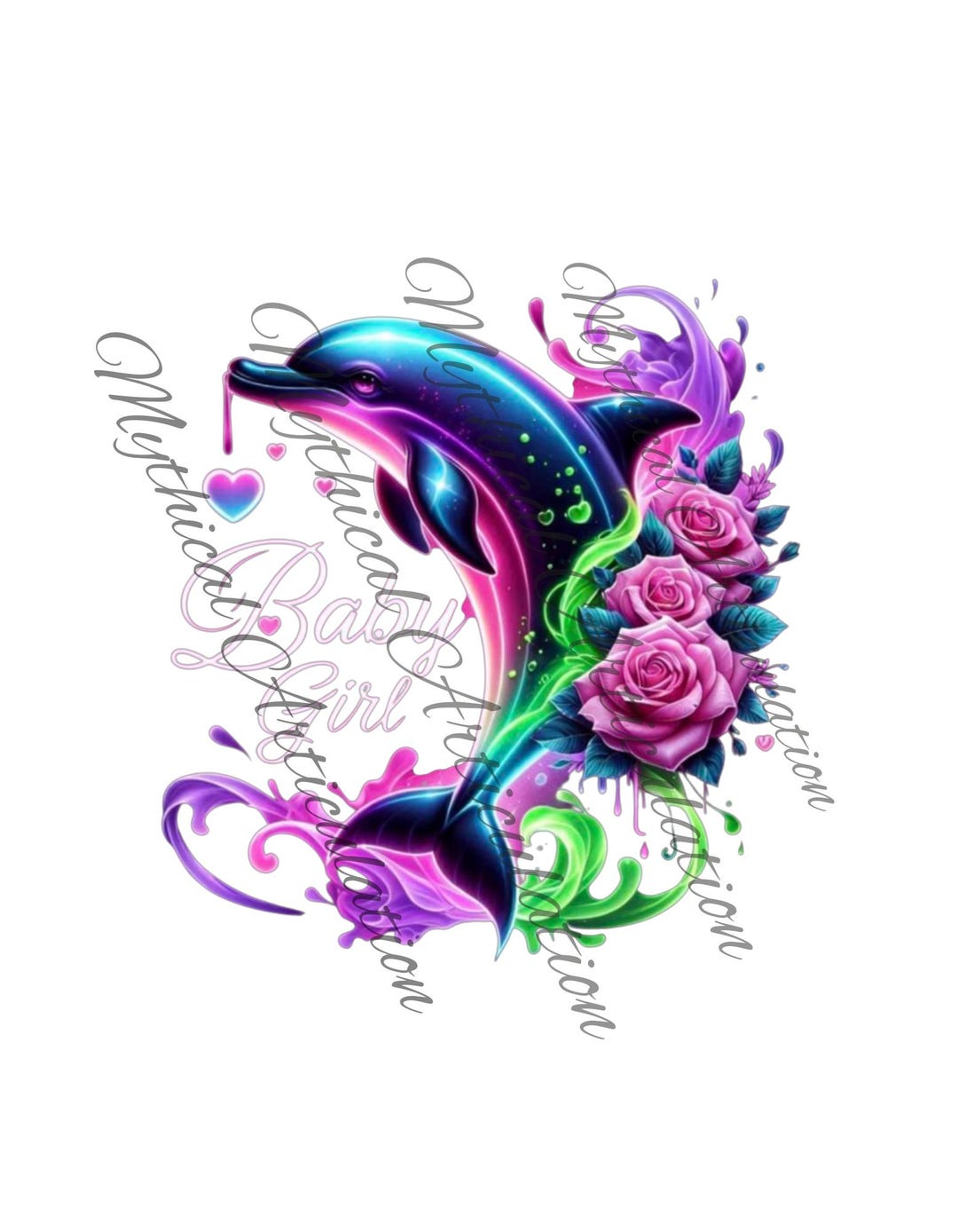 Dolphin Baby Girl Love PNG File - Etsy