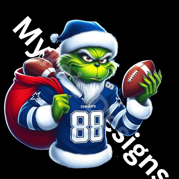 Grinch Dallas Cowboys Christmas Svg - Etsy New Zealand