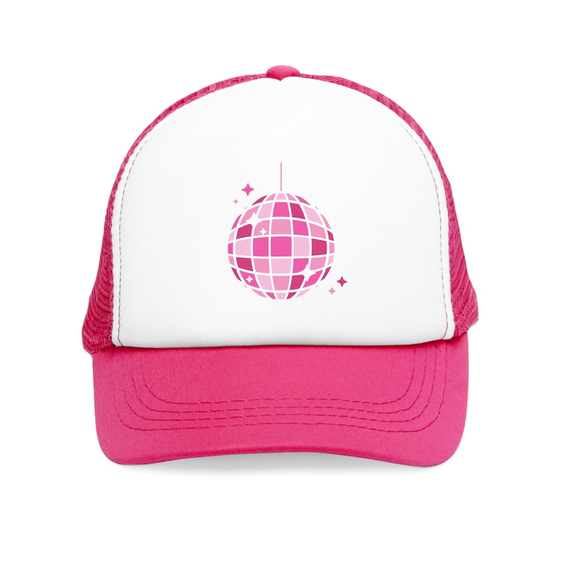 Pink Preppy Disco Ball Trucker Hat - Etsy