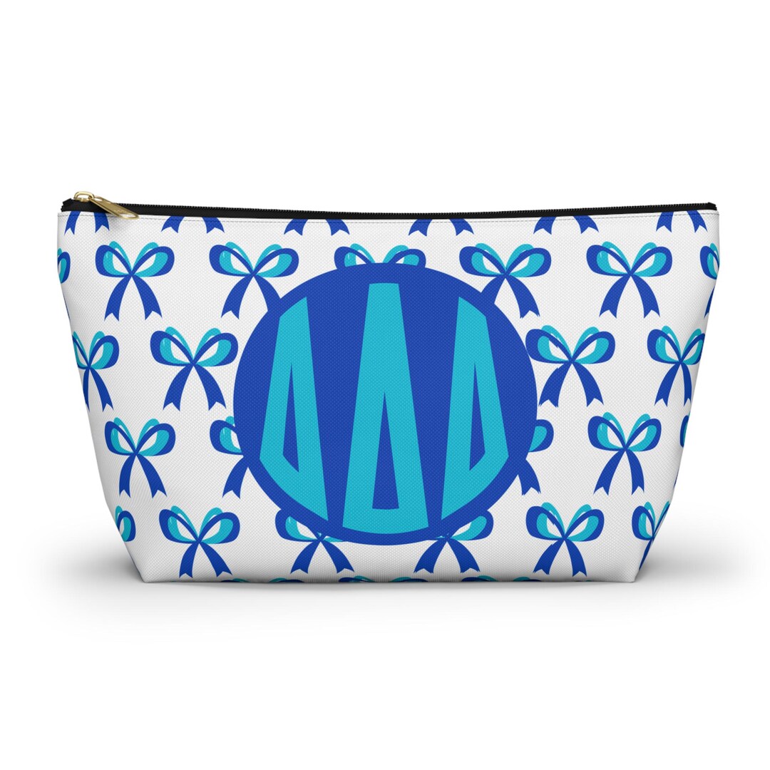 Tri Delta Sorority Monogram Makeup Bag, Sorority Merch, Sorority Gift ...
