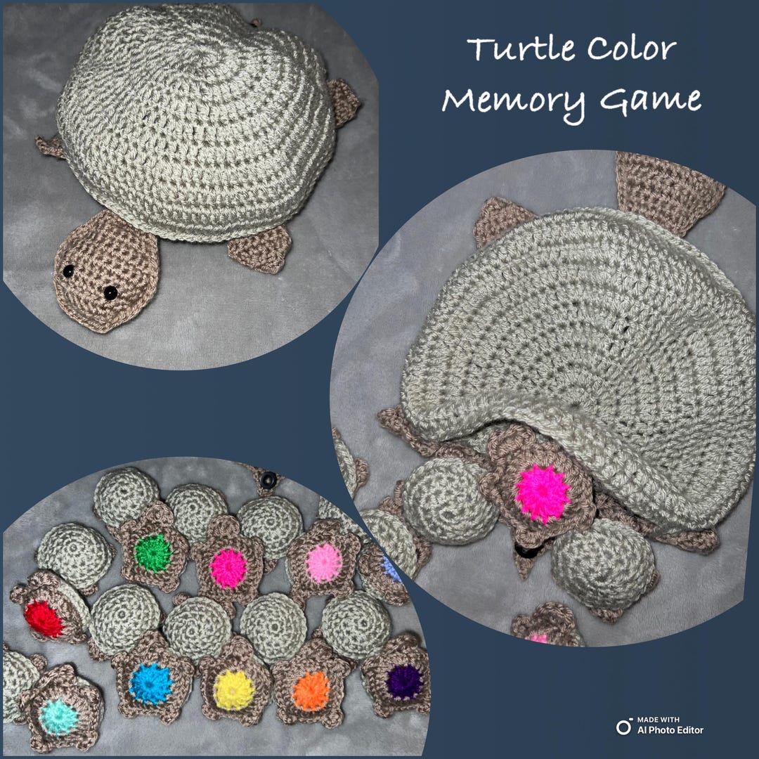Crochet Turtle Memory Game - Etsy
