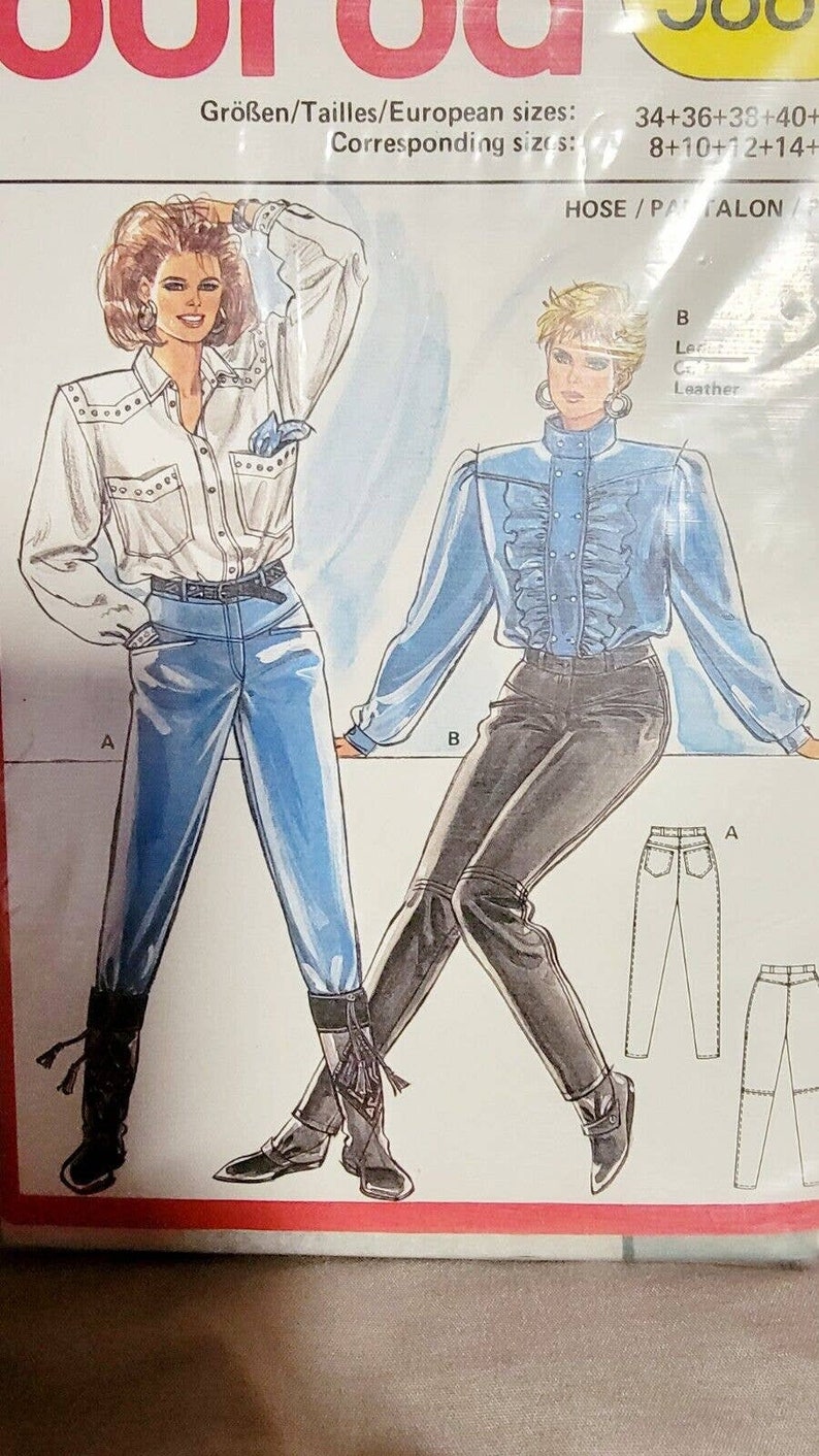 Burda 5883 Leather Pants Vintage Sewing Pattern Uncut Sz 8-18 - Etsy