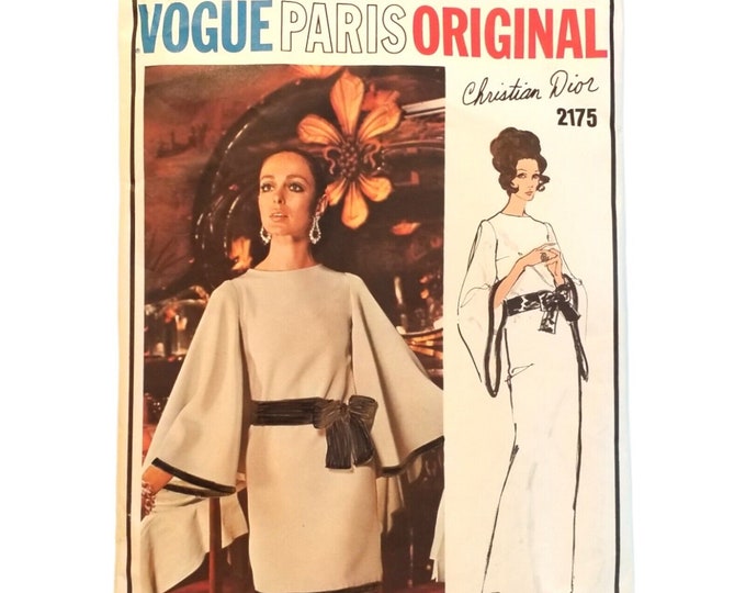 Vogue 2175 Christian Dior Sewing Pattern Dress Size 12 Bust 34 1960s ...