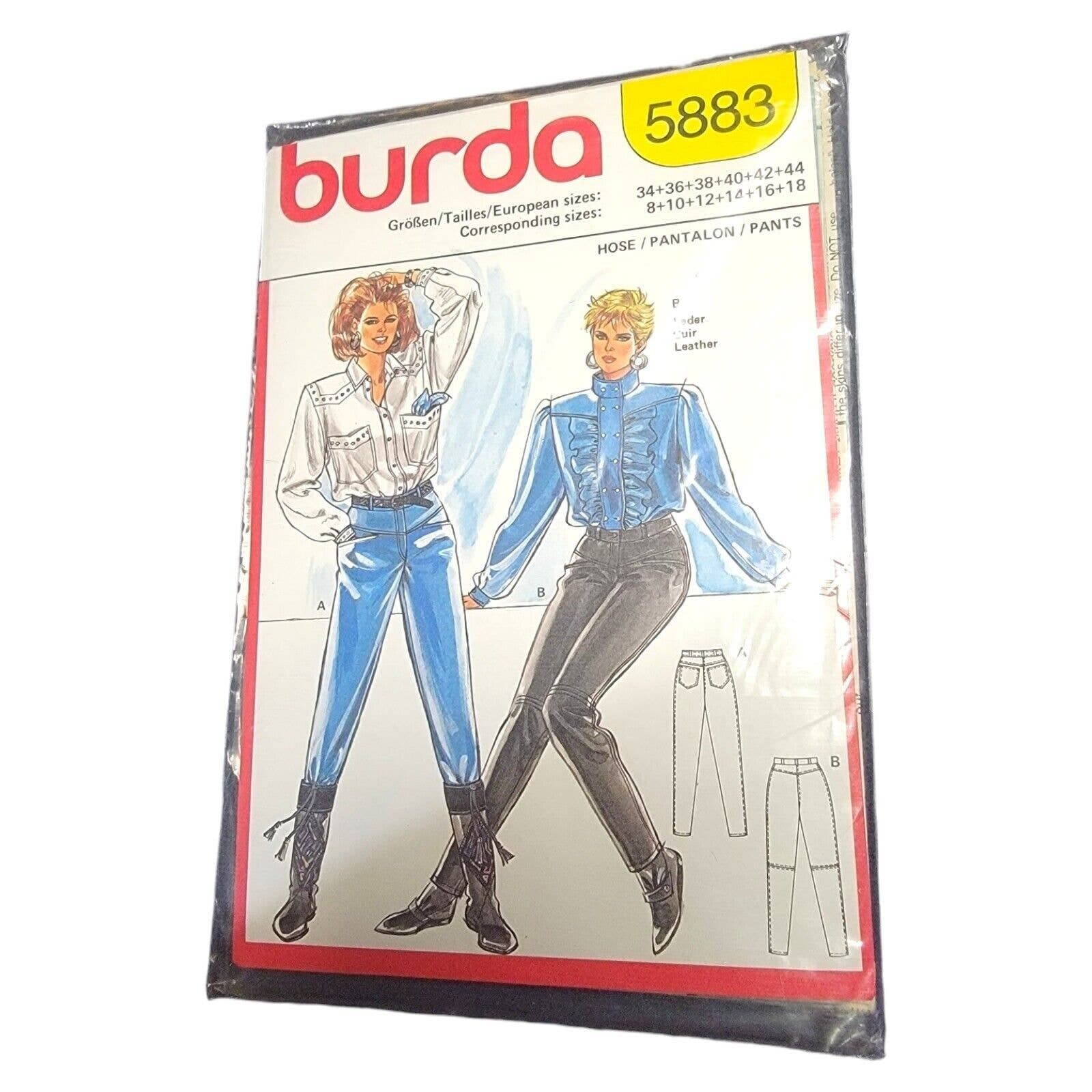 Burda 5883 Leather Pants Vintage Sewing Pattern Uncut Sz 8-18 - Etsy