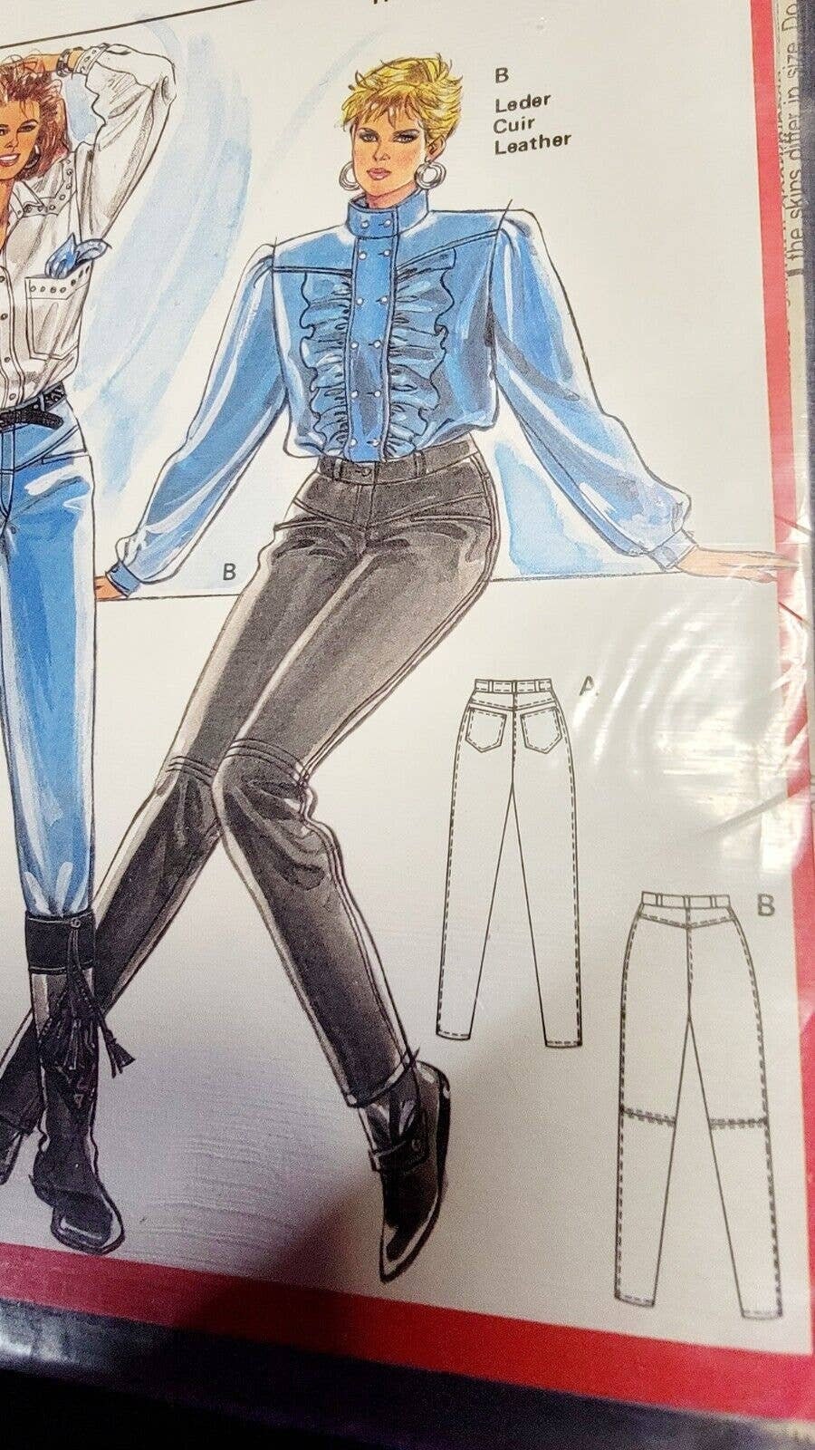 Burda 5883 Leather Pants Vintage Sewing Pattern Uncut Sz 8-18 - Etsy