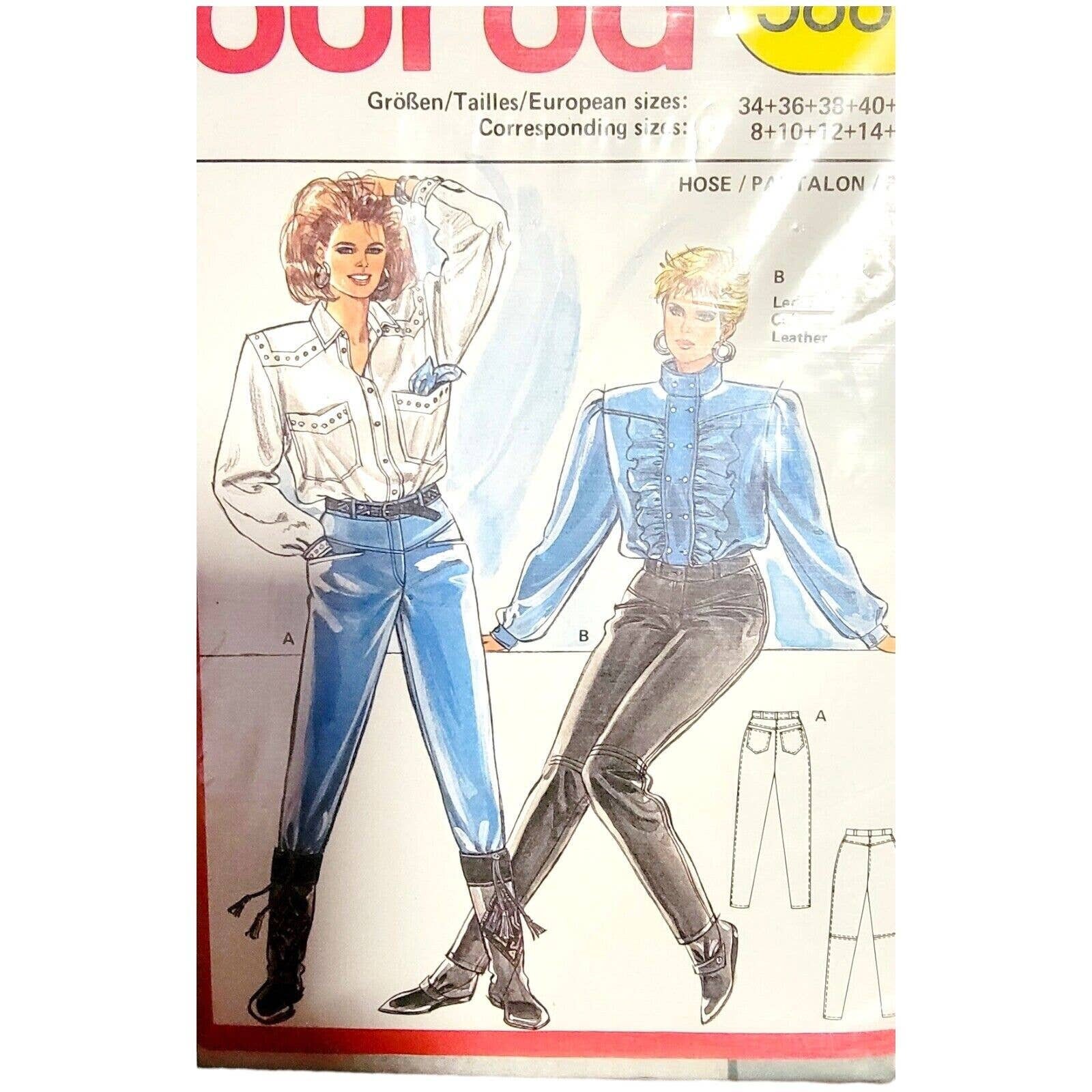 Burda 5883 Leather Pants Vintage Sewing Pattern Uncut Sz 8-18 - Etsy