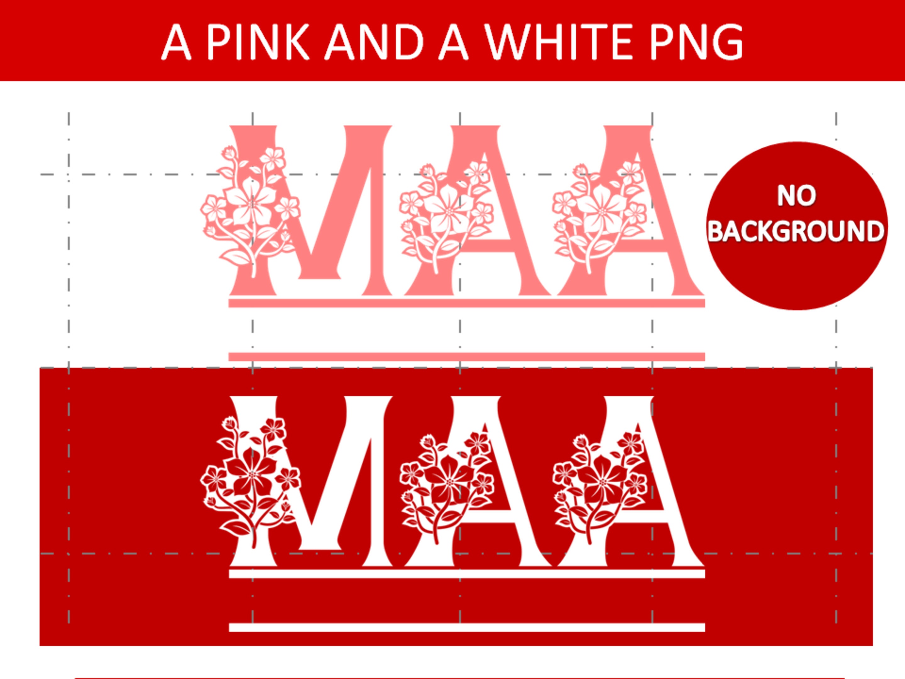 Maa With Flowers SVG Floral Maa Split Name Frame SVG Maa PNG Ami Svg ...