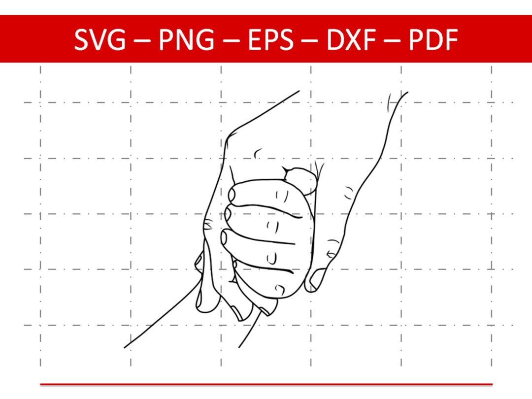 Line Drawing SVG, Line Art of Mother's Hand Holding Child's Hand Svg ...