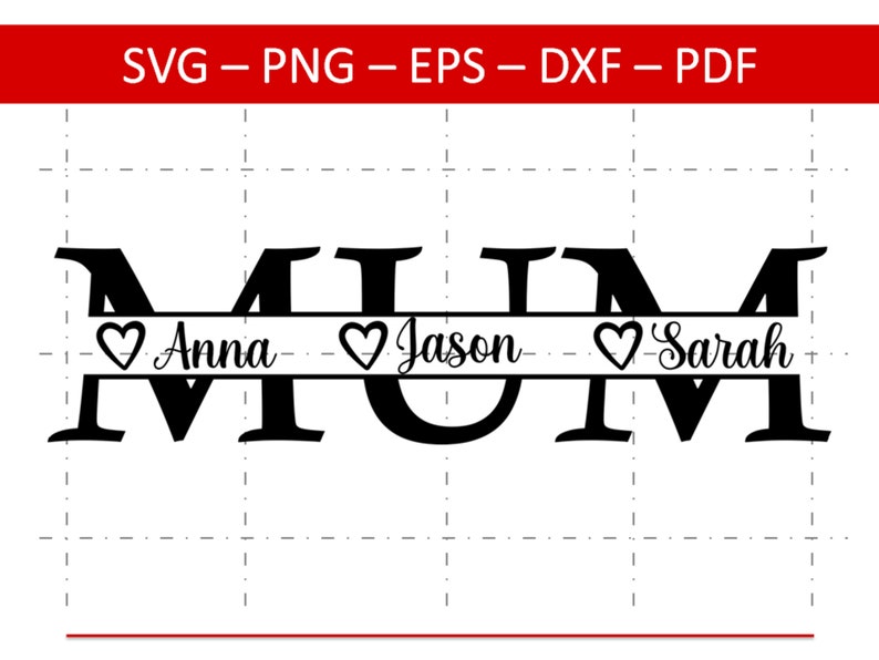Mum Split Name Frame SVG, Mum SVG, Mother Svg, Mum Silhouette File, Mum ...