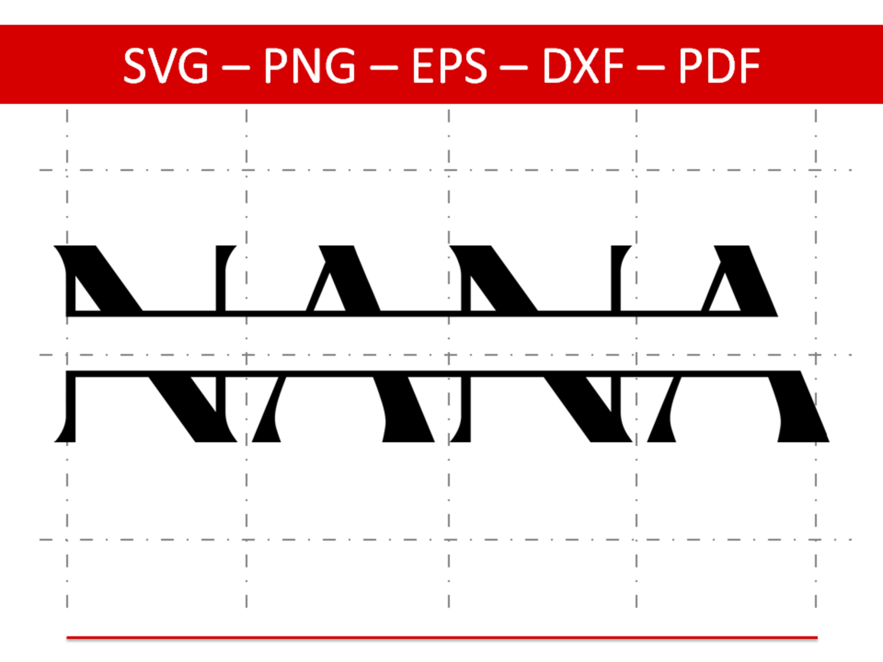 Nana Split Name Frame SVG, Nana SVG, Grandmother Svg, Nana Silhouette ...