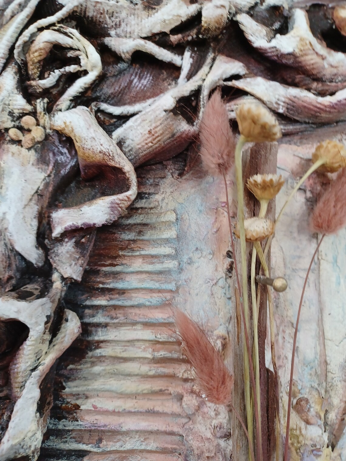 Textured Fabric Wall Art, 12 16, Dried Flower Texture Art, 3D Texture ...