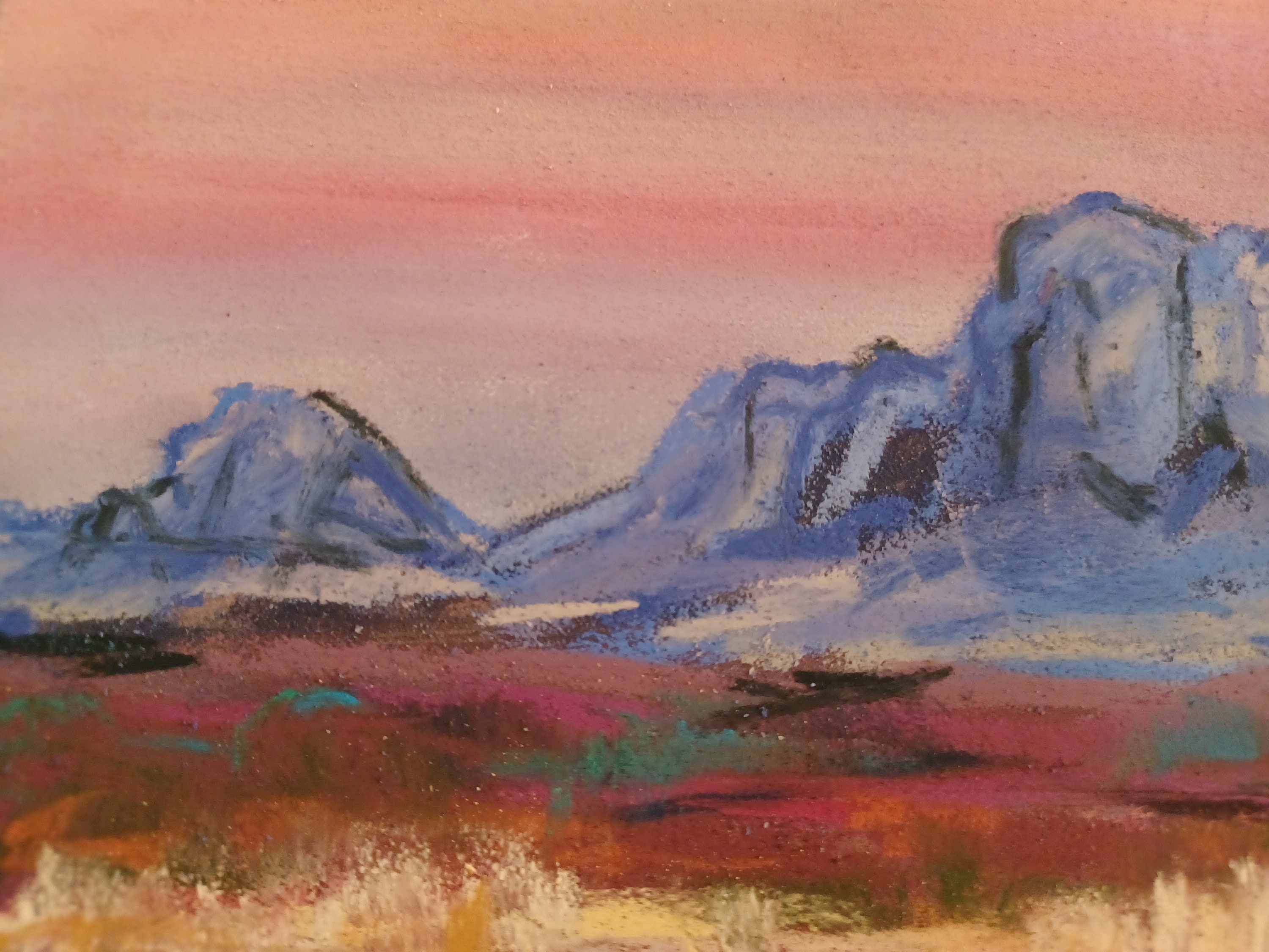 Organ Mountains Original Pastel Painting, 9.5 12, Fine Art ...