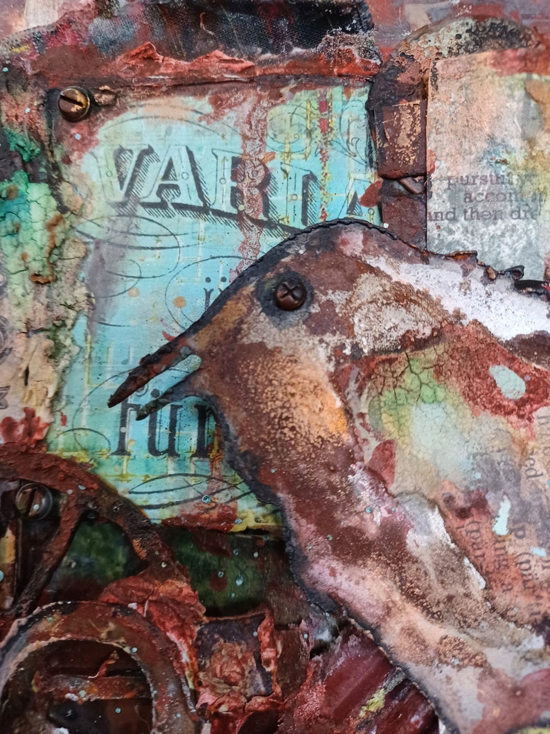 Elements Original Mixed Media, Assemblage Art, Grunge Art, Steampunk ...