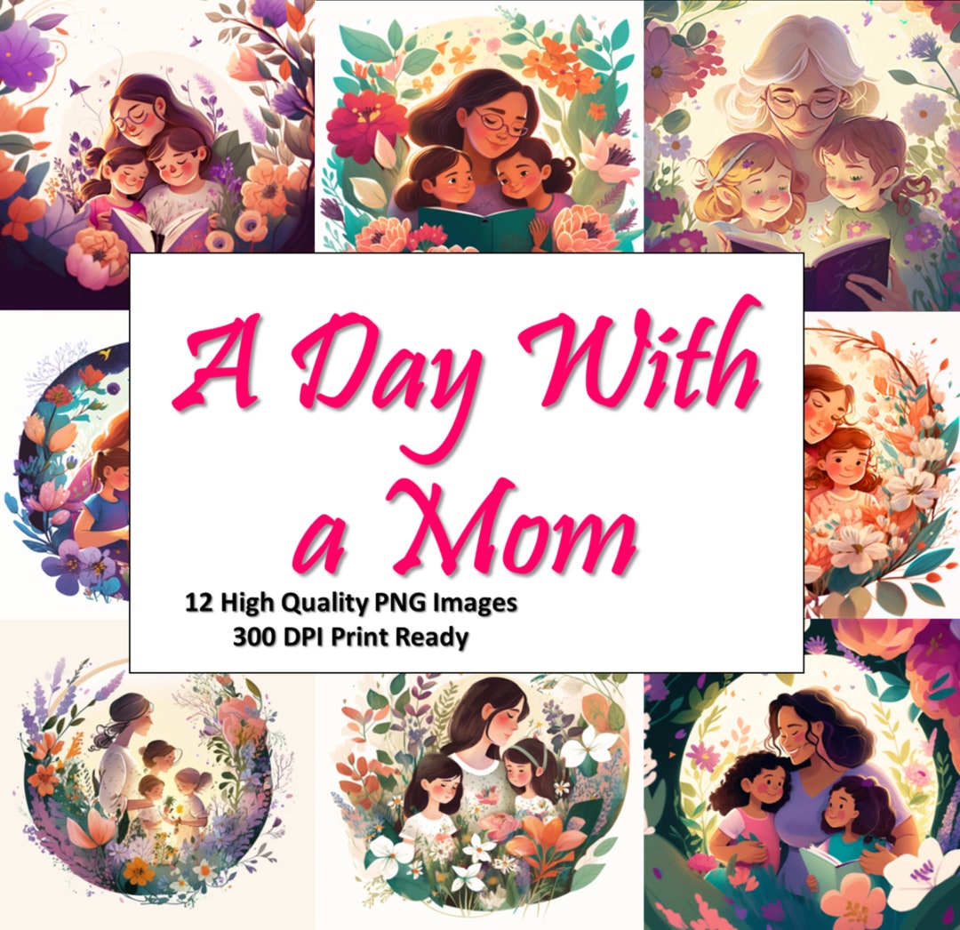 New Mother's Day Watercolor Clipart Bundle Featuring Mom and Me ...