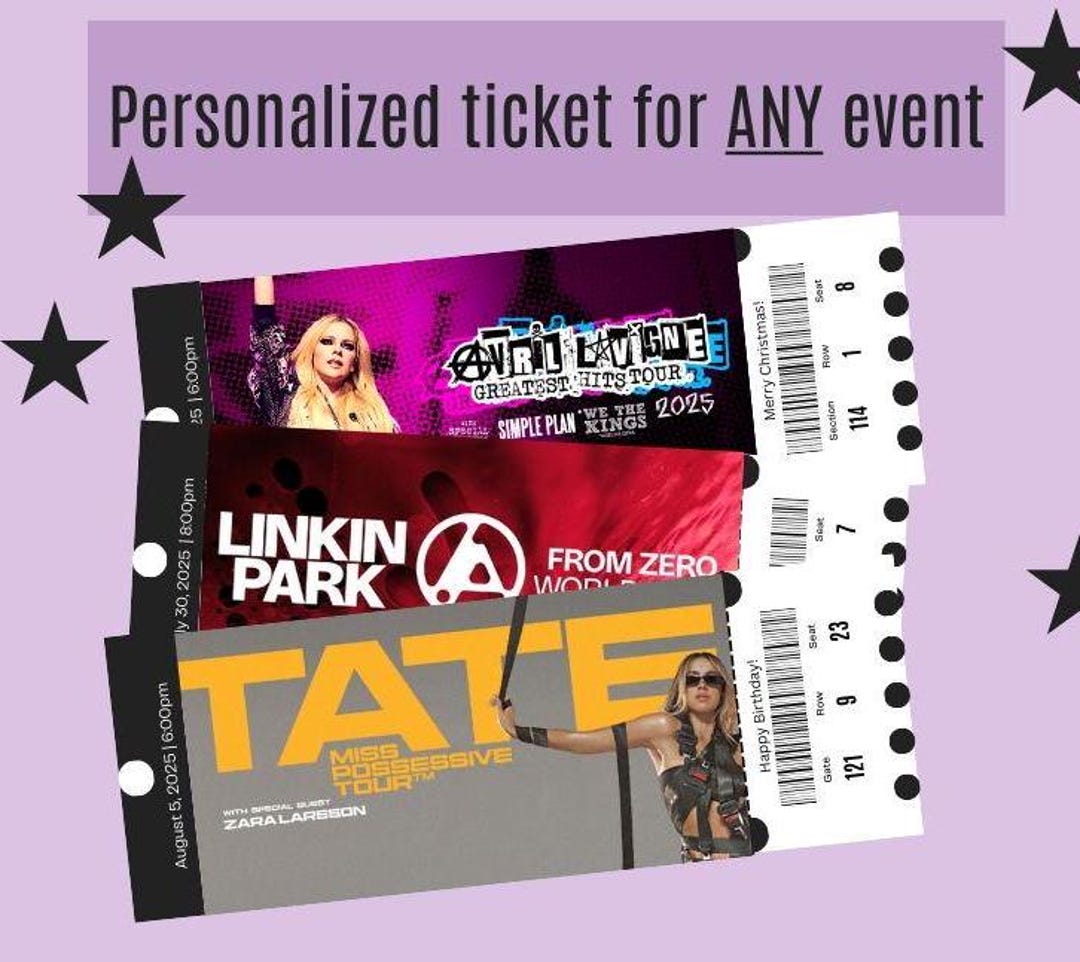 PERSONALIZED DIGITAL Concert Ticket, Event Ticket, Show Ticket ...