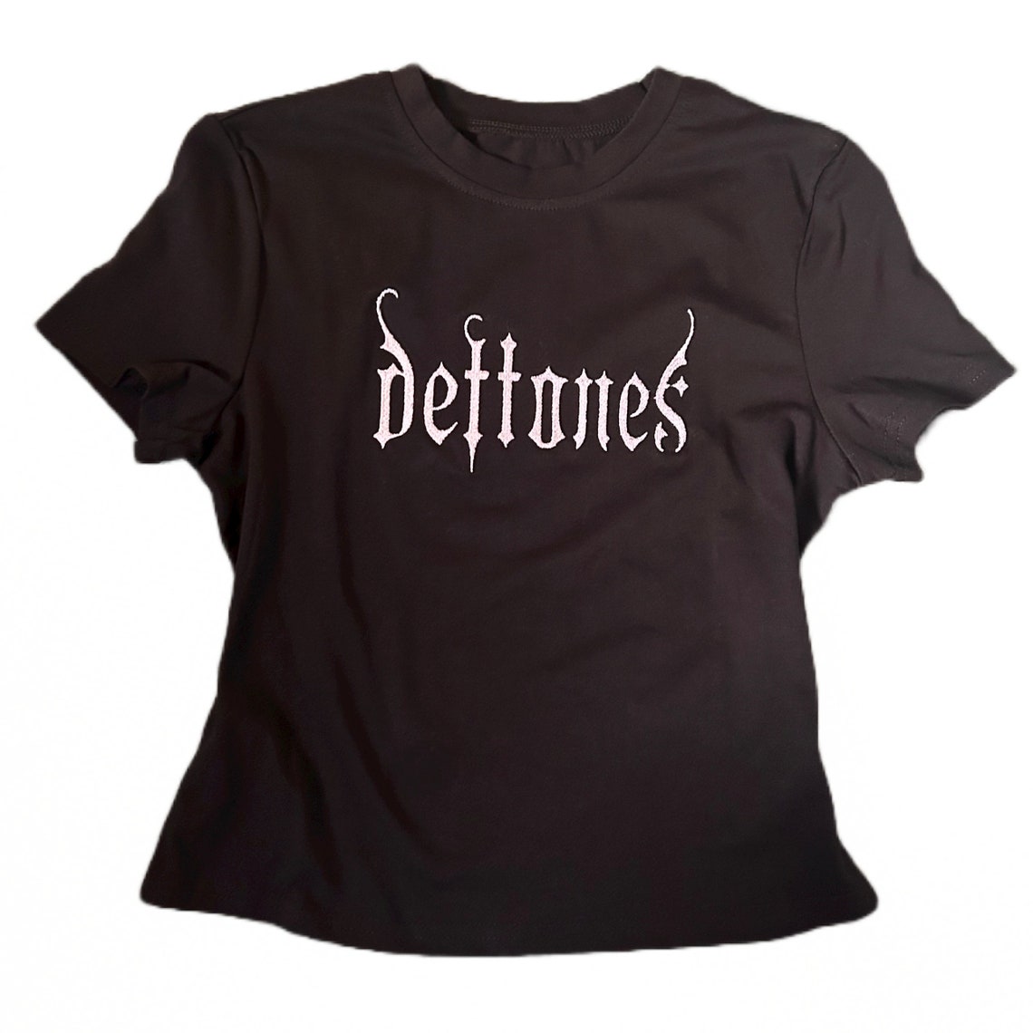 Deftones Y2k Band Baby Tee, Vintage Trendy 70s 80s 90s Embroidered Crop ...