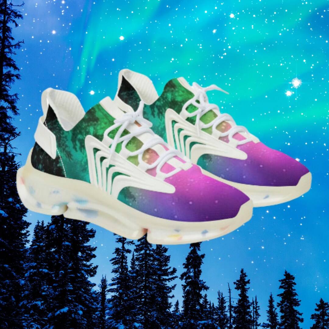 Starry Night Women's Shoes, Northern Lights Sky Mesh Sneakers, Gym ...