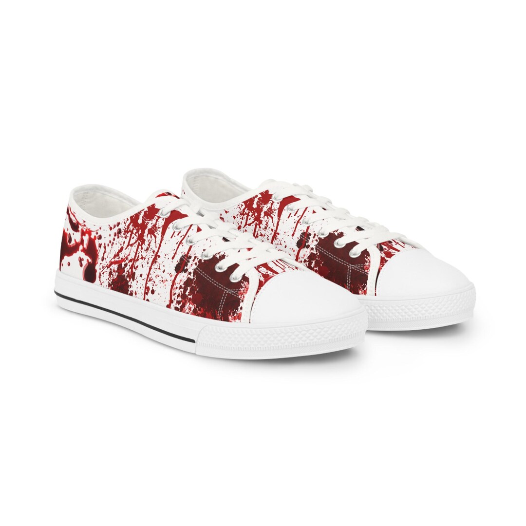 Bloody Crime Scene Low Top Men's Sneakers, Gothic Homicide Murder Shoes ...