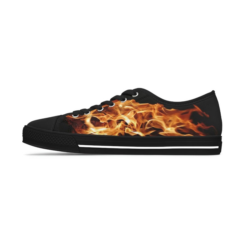 Gothic Style Fire & Flames Women Sneakers - Burning Inferno Low Top ...