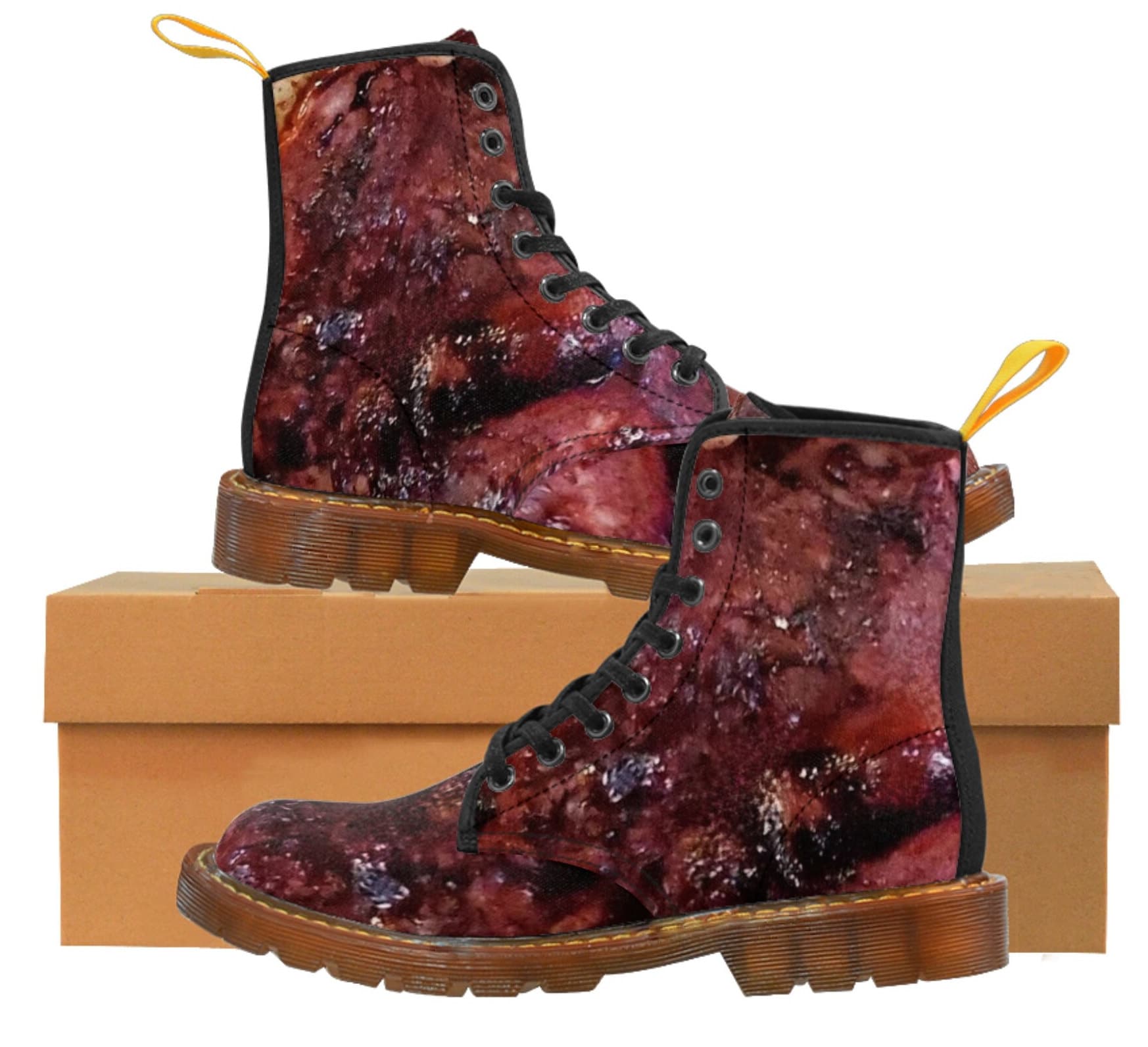 Gothic Style Halloween Bloody Skin Combat Boots Women's Rotten Flesh ...