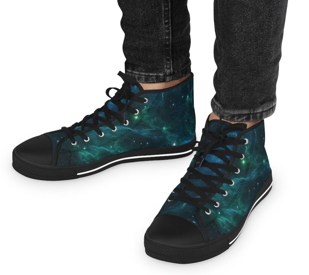 Gothic Night Sky High Top Men's Sneakers, Dark Stary Converse Trainer ...