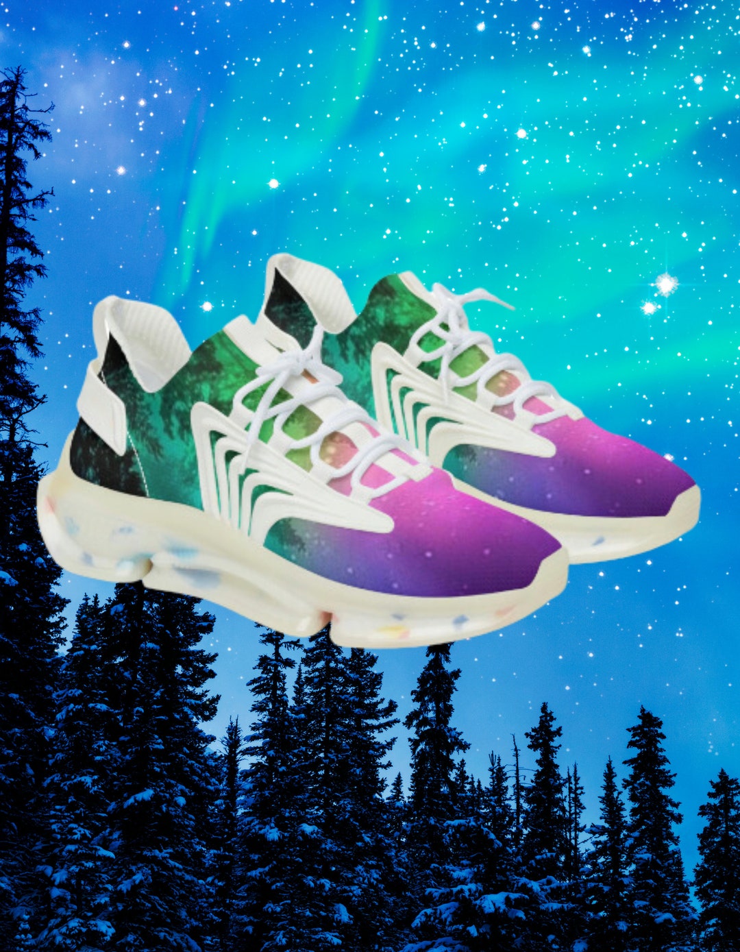 Fitness Women's Starry Night Sneakers! the Northern Lights Sky, Perfect ...