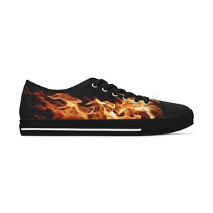Gothic Style Fire & Flames Women Sneakers - Burning Inferno Low Top ...