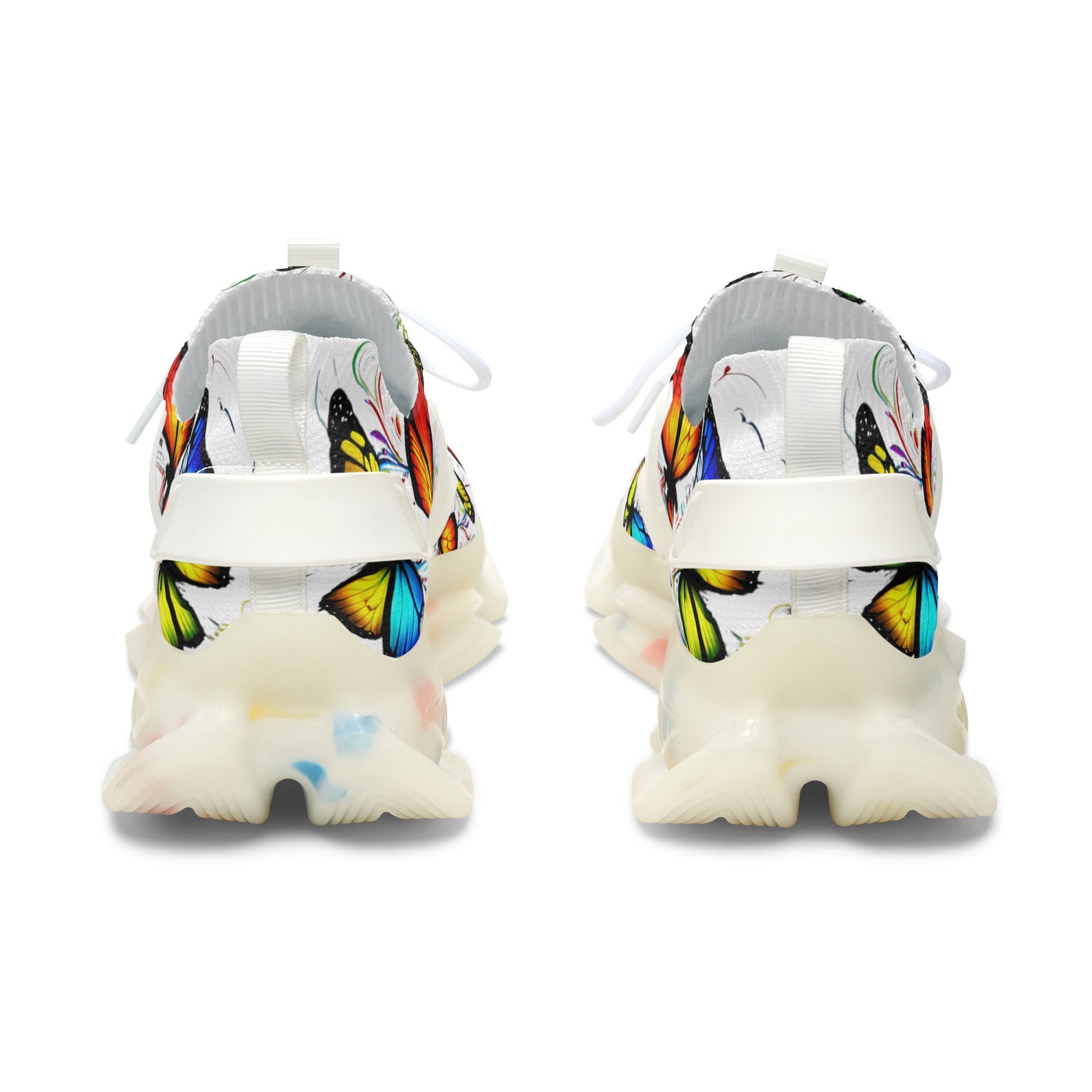 Colorful Butterflies Women's Mesh Sneakers, Colorful Rainbow Butterfly ...