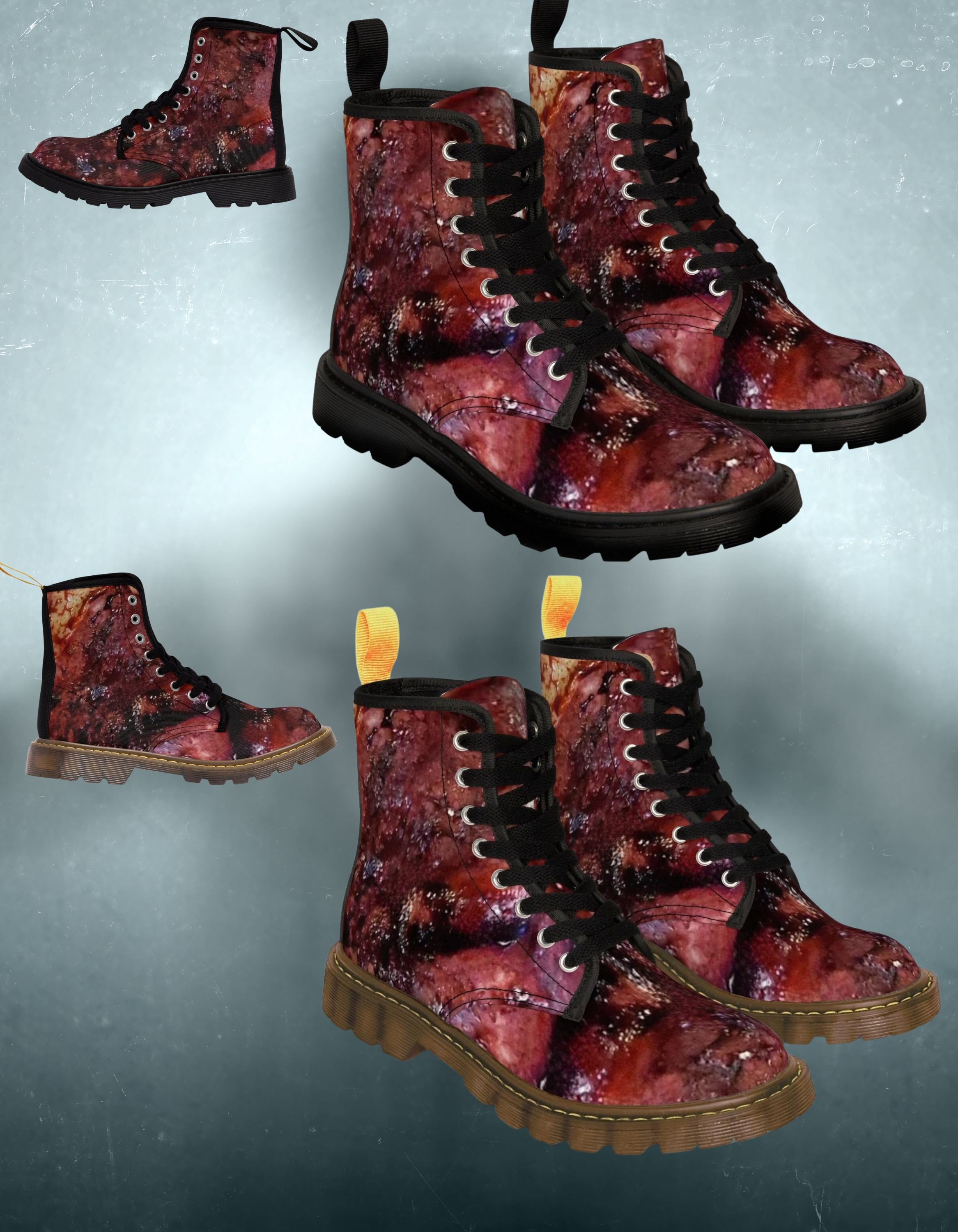 Gothic Style Halloween Bloody Skin Combat Boots Women's Rotten Flesh ...