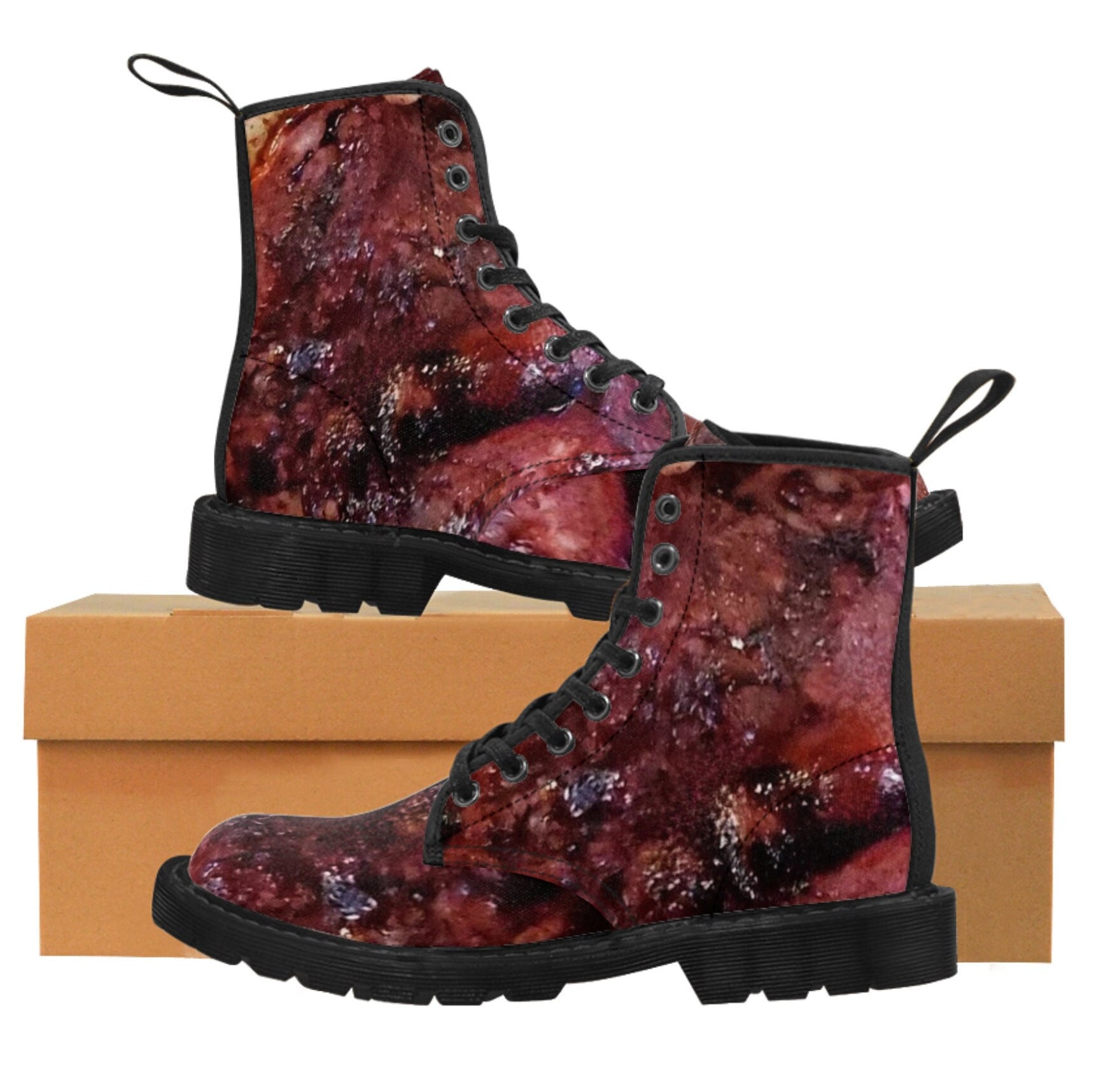 Gothic Style Halloween Bloody Skin Combat Boots Women's Rotten Flesh ...