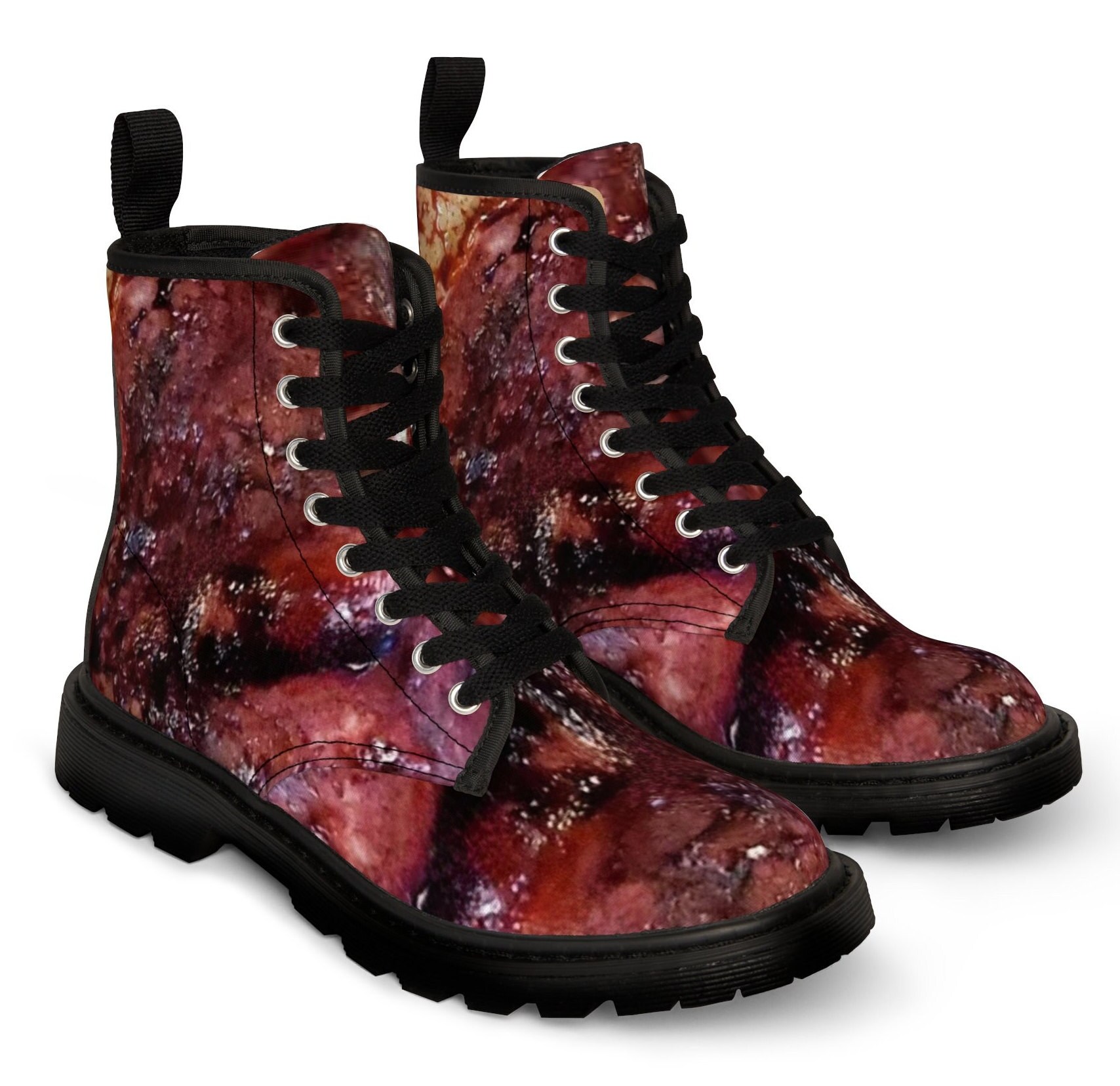 Gothic Style Halloween Bloody Skin Combat Boots Women's Rotten Flesh ...